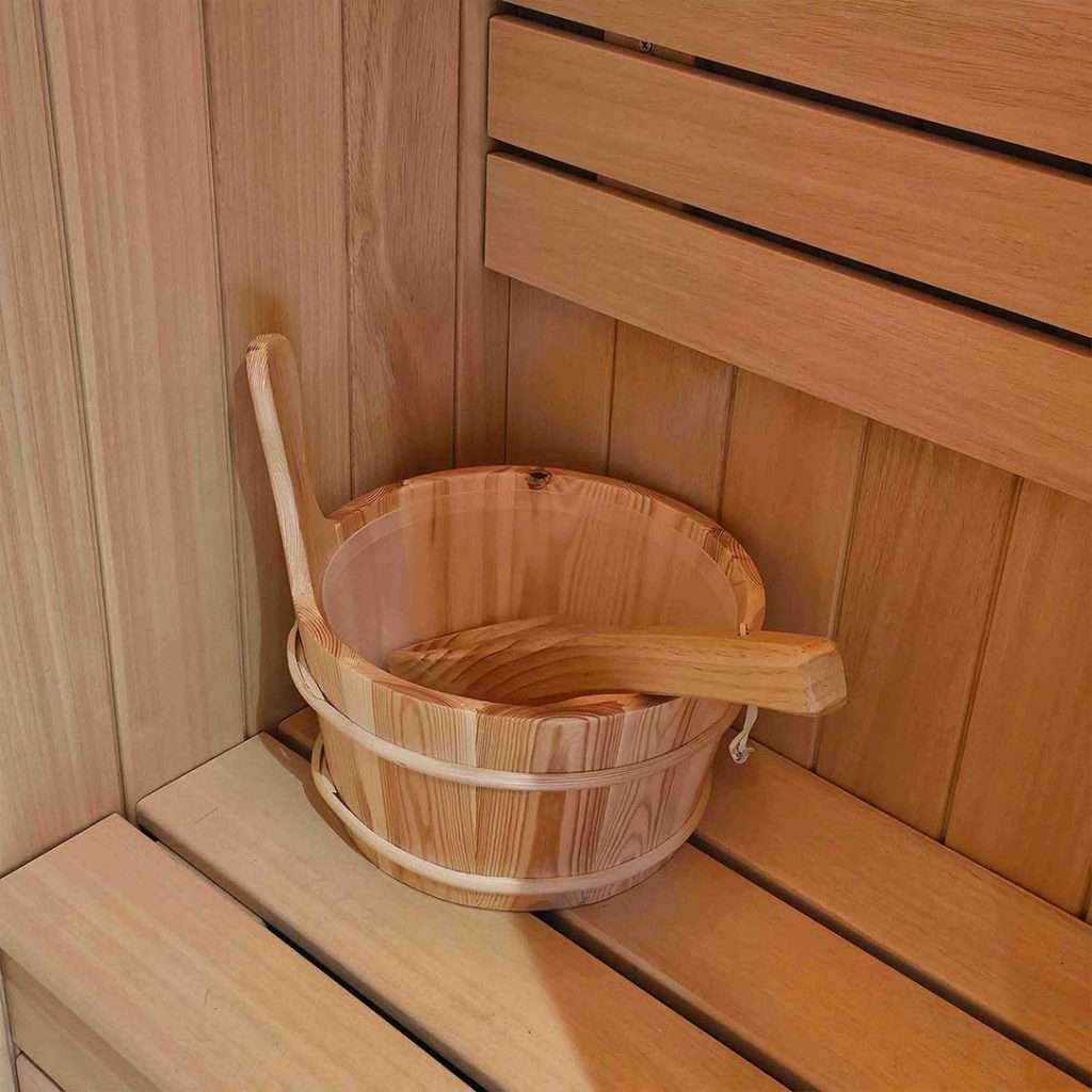 Handcrafted Wooden Sauna Room Bucket with Ladle - Sauna Steam Equipment ...
